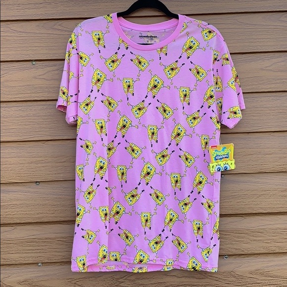 Nickelodeon | Shirts | Spongebob Squarepants Pink Nickelodeon Medium ...
